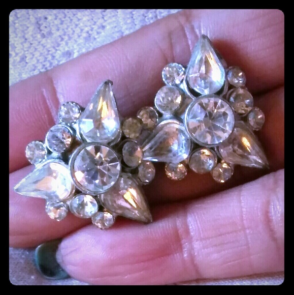 Vintage | Accessories | Vintage Round Teardrop Rhinestone Buttons ...